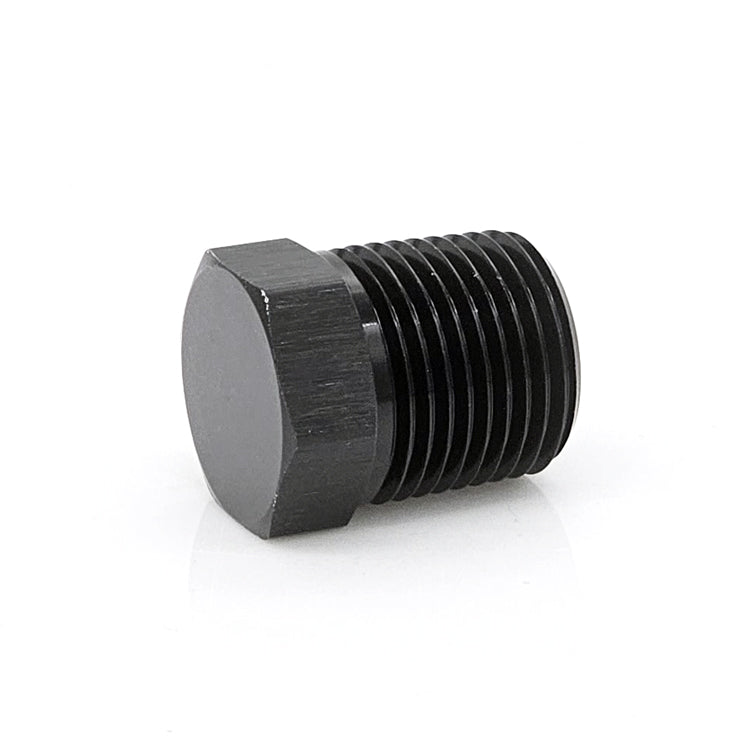 1/4" Male NPT Hex Plug, 6061 Aluminum, Black Hard Anodized– Ace Race Parts