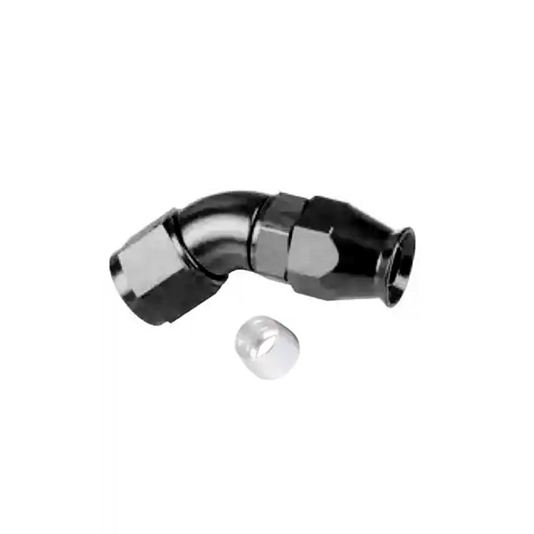 -4AN Full Flow 45° Hose End (for PTFE Hose), Swivel Style, Black Hard ...